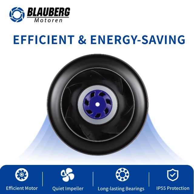 250mm EC Radial Backward Curved Centrifugal Fan for Air Handling Unit AHU Central Ventilation ...