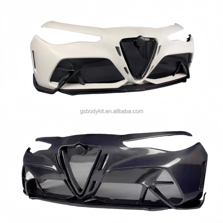 For Alfa Romeo Giulia Upgrade GTAM Style Carbon Fiber Front Bumper ...