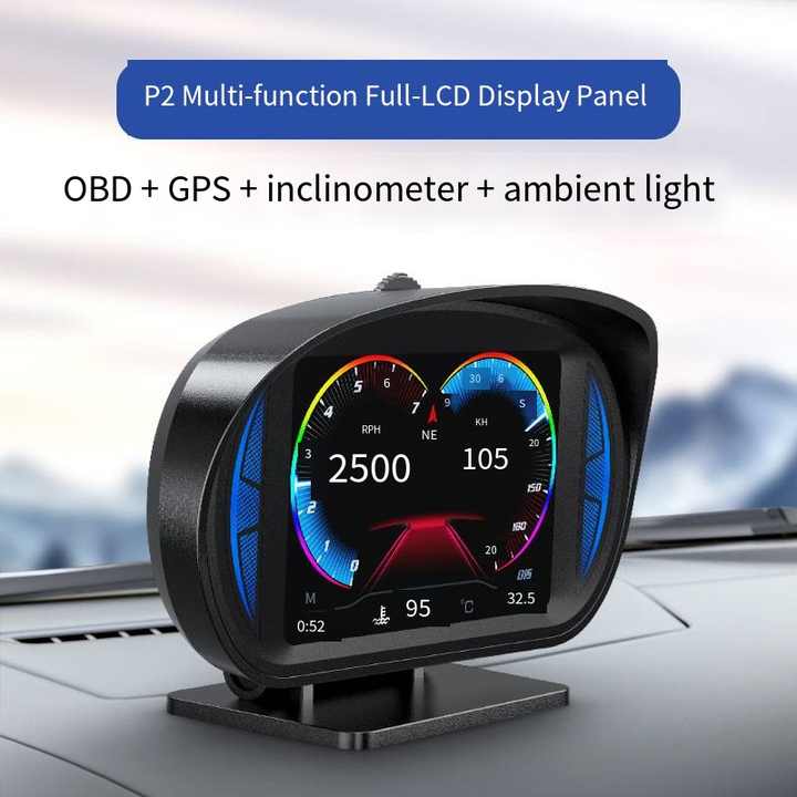 Universal OBD2+GPS Smart Gauge 3.5Inch Screen HUD P2 Head up Display Smart Digital Instrument ...