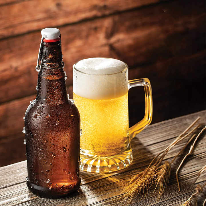 Amber Glass Swing Top Beer Bottles - Perfect for Carbonated Drinks