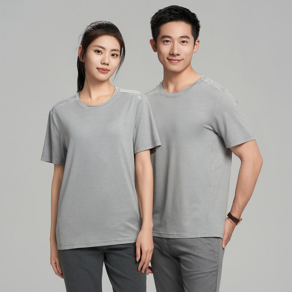 Reflective Pinhole Quick-Drying Short-Sleeve Crew-Neck Polyester T ...