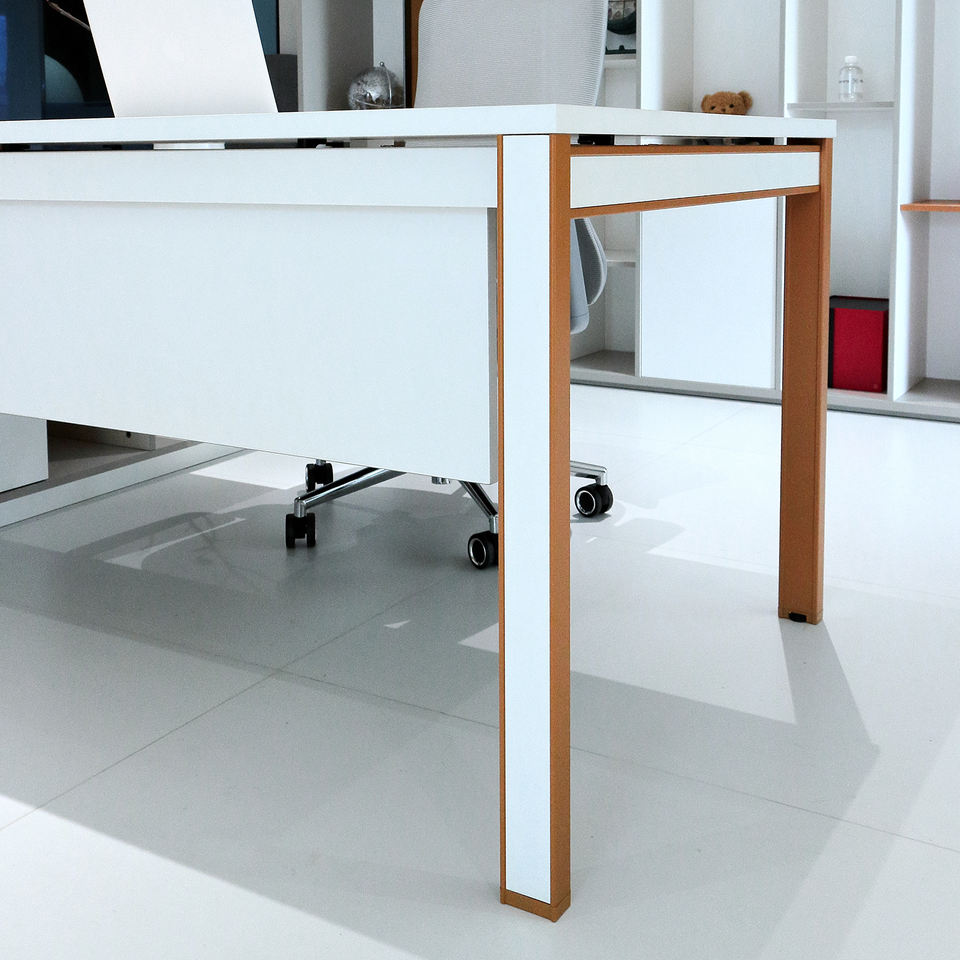 Business Furniture Set L Shaped Wood Color Executive Boss Manager ...