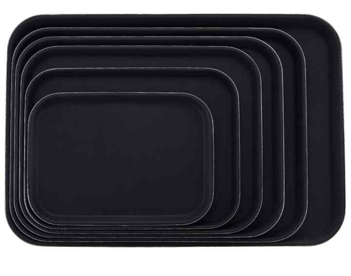 10X14" Rectangle Non Slip Serving Tray With Non Slip Rubber Surface ...