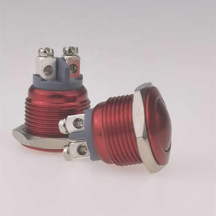 IP65 Waterproof 16mm Red Metal Button Switch 1NO1NC Electronic ...
