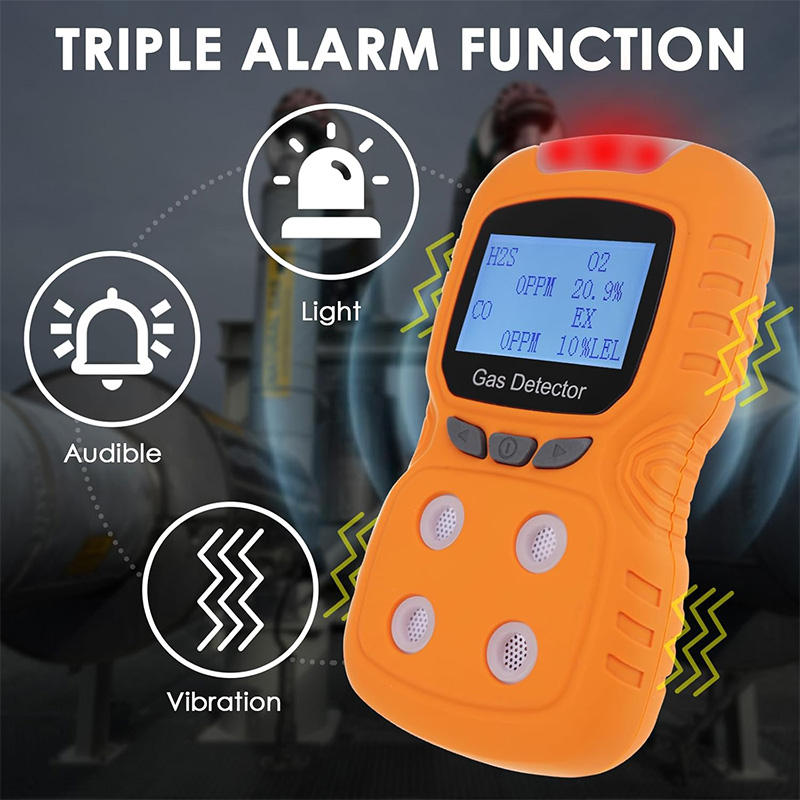 J&R Portable CO O2 H2S Combustible Gas Sensor 4 Gas Analyzers Multi Gas ...