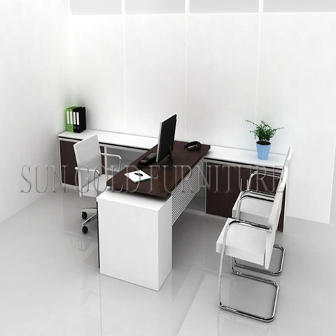 MDF Board Linear Shape Office Table Customized Designed Executive Desk ...