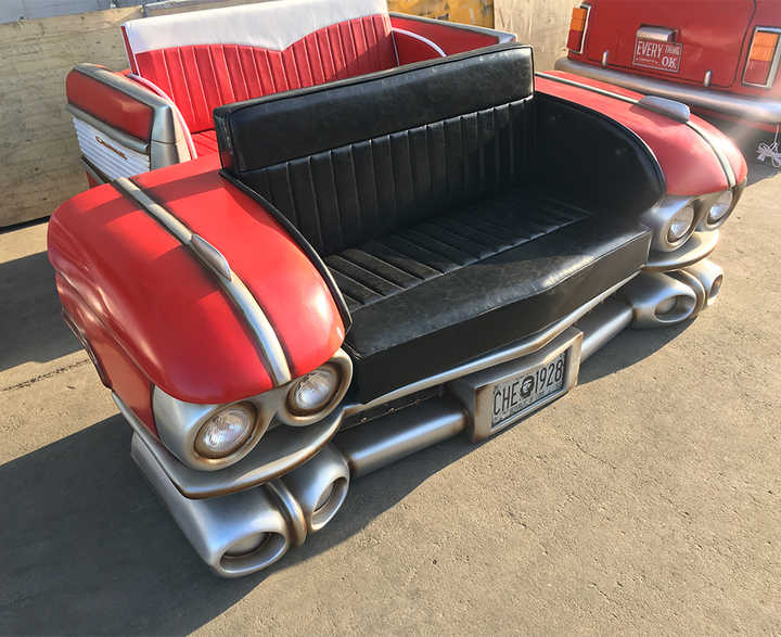 Vintage Classic Retro Cafe Car Diner Restaurant Booth Seating Furniture