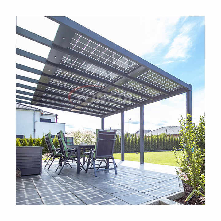 Patio Cover Solar Power Transparent Glass Panels Roof System Aluminum ...