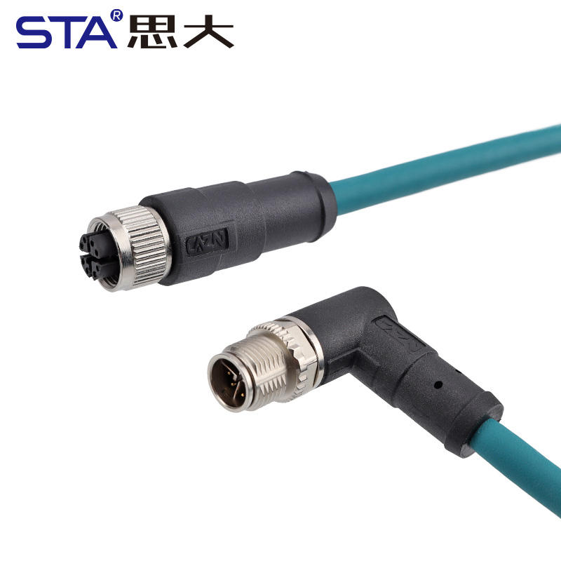 M12 Aviation Plug Data Type X-Code Waterproof Ip67 Overmolded Shielded ...