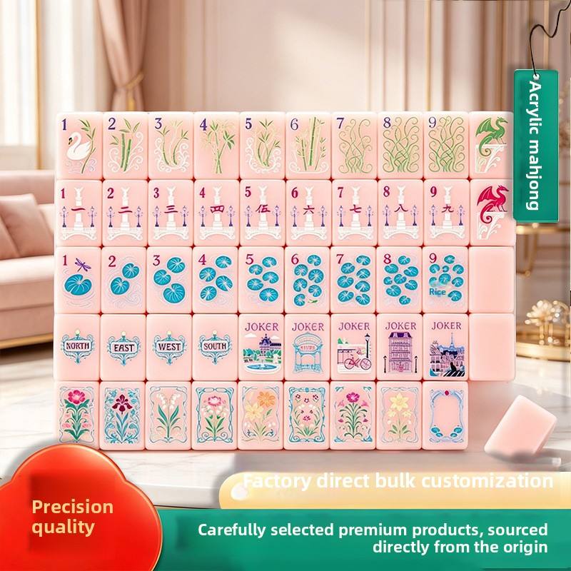 Customizable Single-Layer Acrylic Transparent Mini Mahjong Set Portable ...