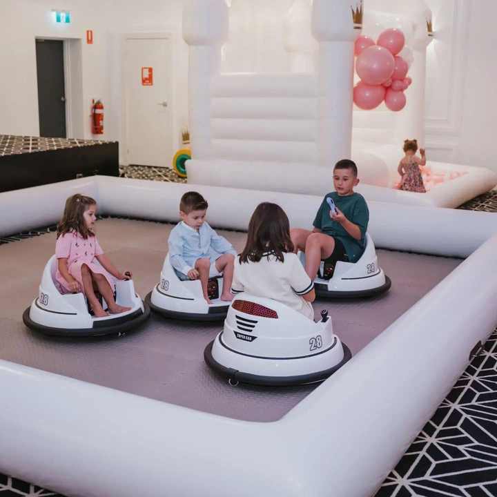 4 Cars + 1 Inflatable Race Track - Kids Electric Bumper Cars