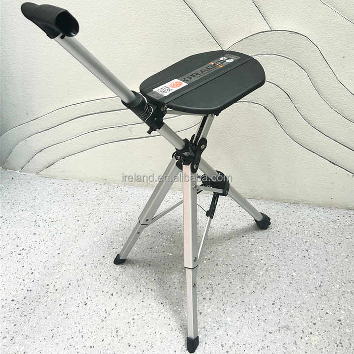 Folding Crutch Chair - Durable Aluminium Cane with Stool