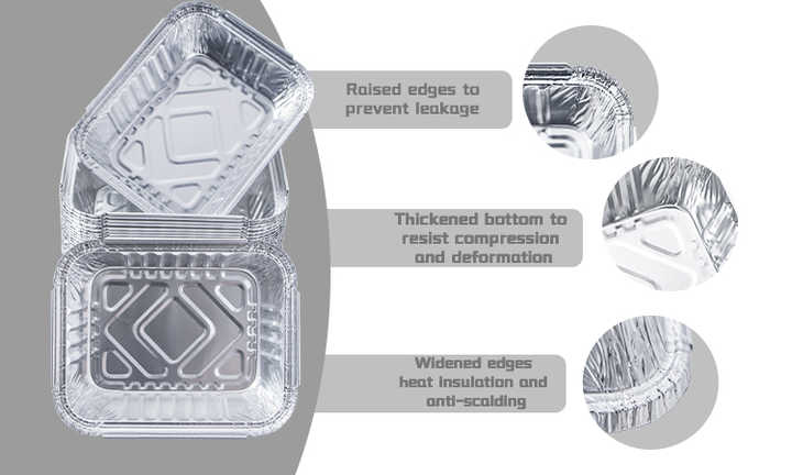 400ml/13.5oz Takeaway Food Container Aluminum Tray with Foil Lid Baking ...