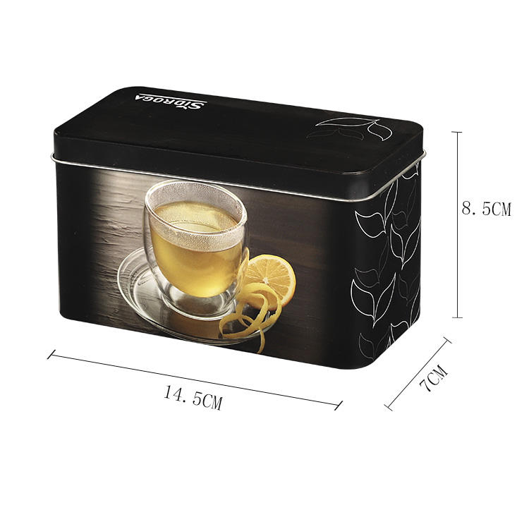Manufacturer Custom Matte Black Tea Tin Box Custom Metal Tin Box Food ...