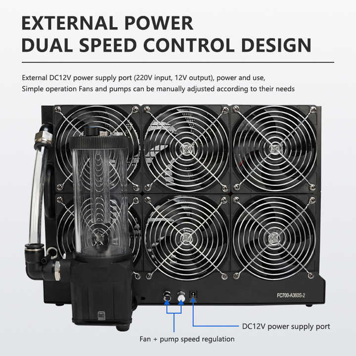 OCOCOO FC700-AS360S-2 Dual Row 360 Water Cooling Heat Sinks Computer ...