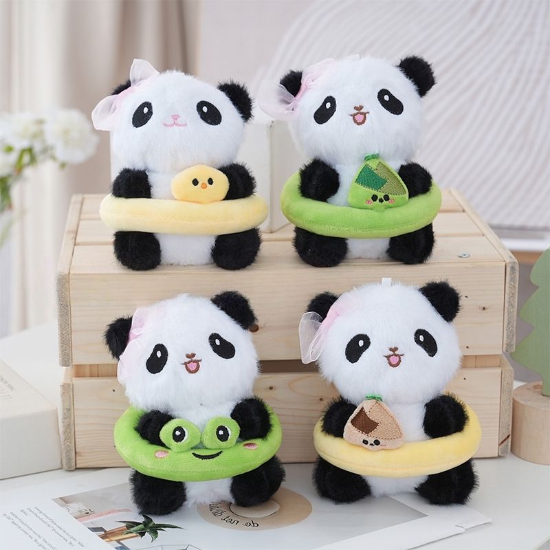 Peluches Swimming Ring Panda Plush Toy Keychain Plushie Panda Bears ...