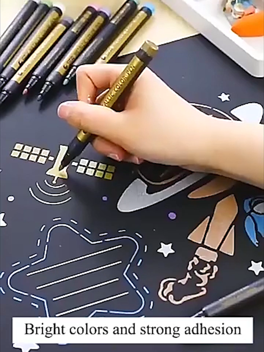 STA 8151 - 10 Colors Water Based Metallic Glossy Marker Pen Set
