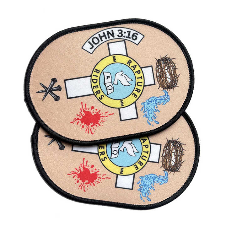 Custom Woven Patches with Sublimation Velcro Tape