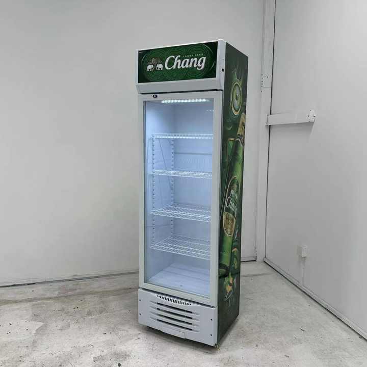 Upright Merchandising Display Fridge - Customizable & Efficient
