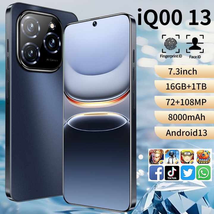 Hot Selling IQ00 13 Original 16gb+1tb 72MP+108MP Face Unlock Full ...