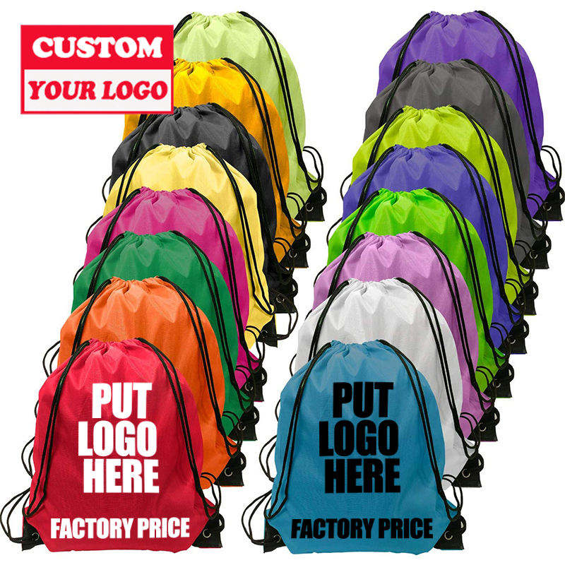 Wholesale Customized Logo Promotional Drawstring Bags