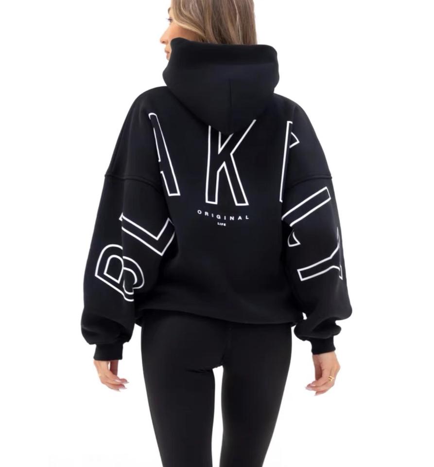Women's Oversized Long-Sleeved Pullover Hoodie Breathable Knitting ...