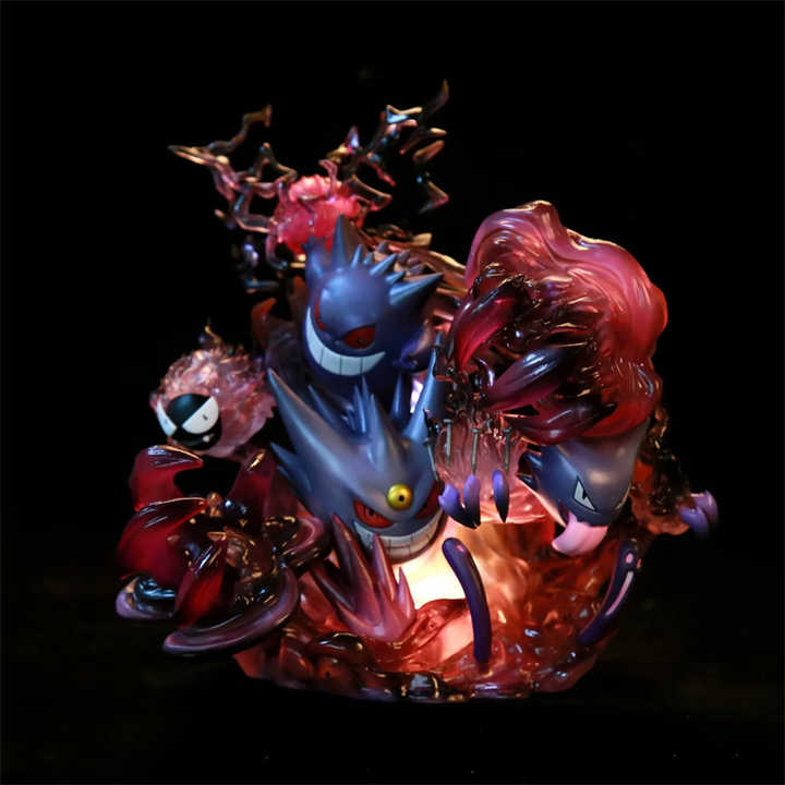 New 29cm Pokemone Glowing Gengar evolution group PVC Model toy Statue ...