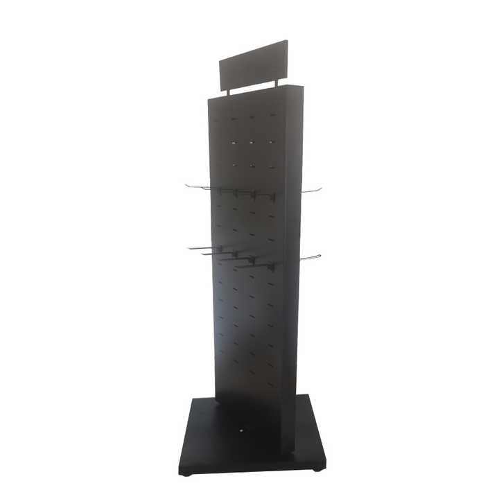 Custom Black Color Slatwall Sheet Hook Rotating Display Stand
