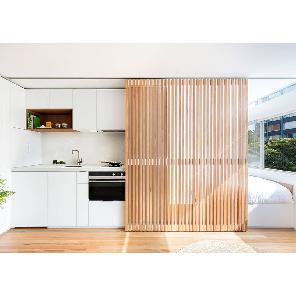 Modern Wooden Slat Sliding Door for Interior Spaces - Customizable ...