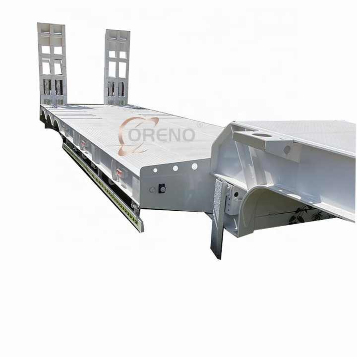 60 Tons Bogie Suspension BPW Axle Low Bed Semi Trailer