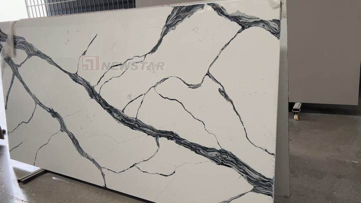 White Panda Prefab Quartz Countertop for Kitchen Artificial Quartz ...