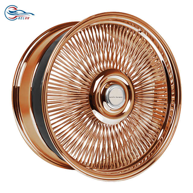 5x120/5x114.3/6x139.10 26 Inch Gold Colored Car Forged Rim Chrome Wire ...