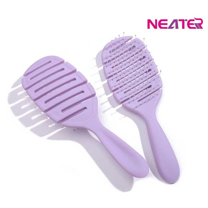 Customized Logo Plastic Anti-Static Hollow Out Detangler Hair Brush for ...