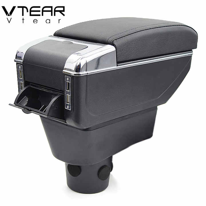 Vtear Fur Mitsubishi Attrage Mirage Armlehne Leder USB Schnitts telle Aufbewahrung sbox roter Faden Auto Styling