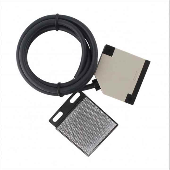Square Reflex Light Barrier Sensor DC12-24V / AC90-240V Reflective ...