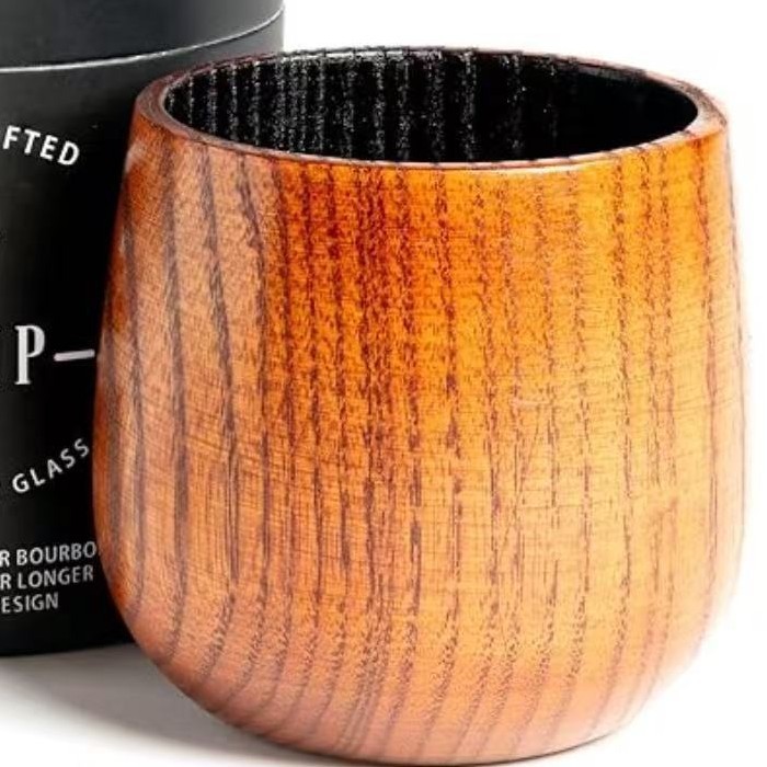 Customizable Logo Carbonized Sour Jujube Wood Cup Wide-Bellied Design ...