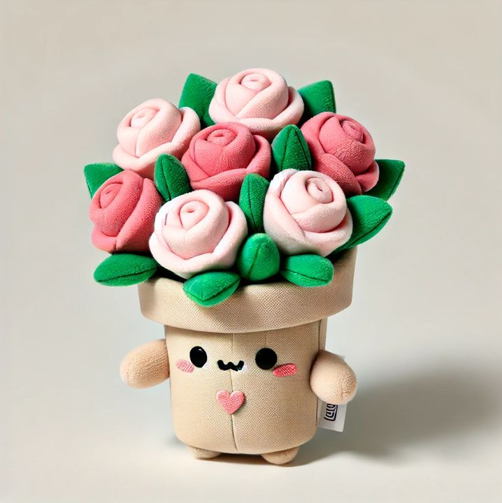 Custom Valentine Day Gift Plush Red Rose Bouquet Stuffed Soft Plush ...