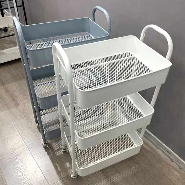 Grey Iron Kitchen Trolley Storage Carts Salon Trolley Cart With Drawers ...