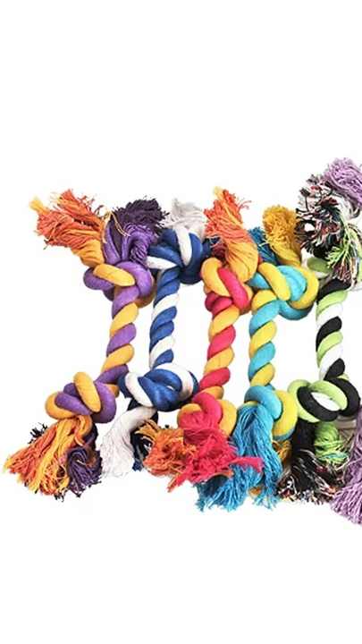 Luxury Multi-Color Nylon Knot Rope Dog Toys Puppy Chew Toy with Cotton ...