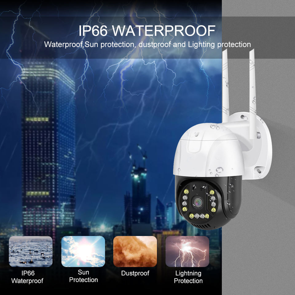 V380PRO Full HD 1296P Wireless WiFi Outdoor Security Camera Two-Way ...