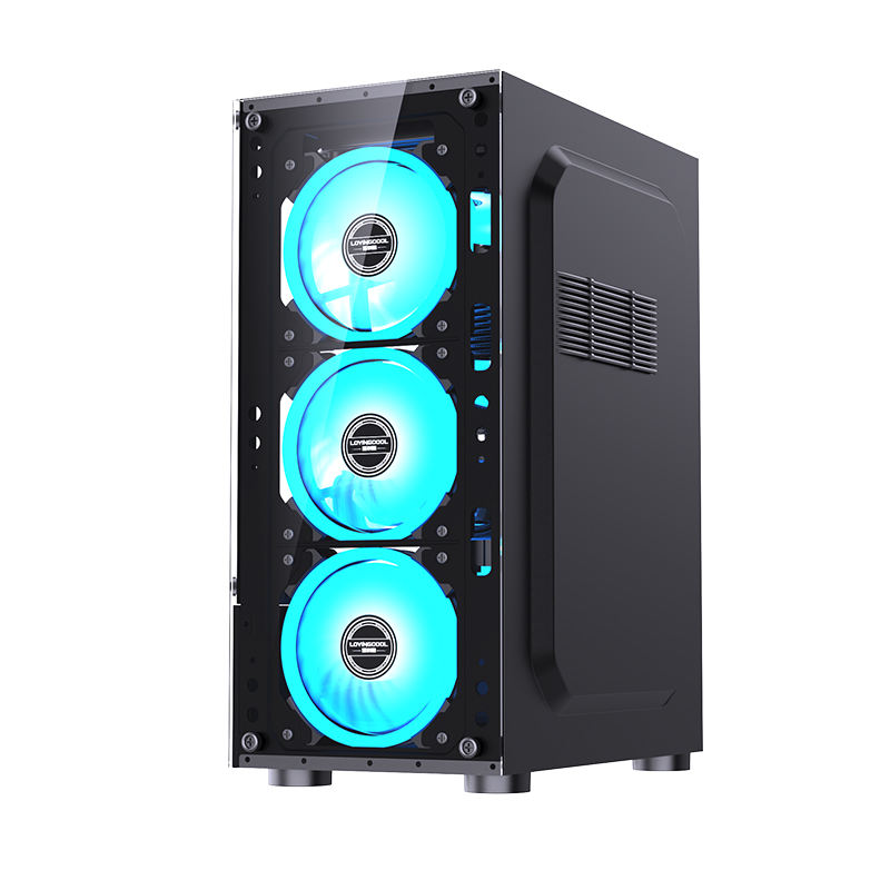 Lovingcool 2024 Mid Tower ATX PC Case with Glass Side Panel, Mesh ...