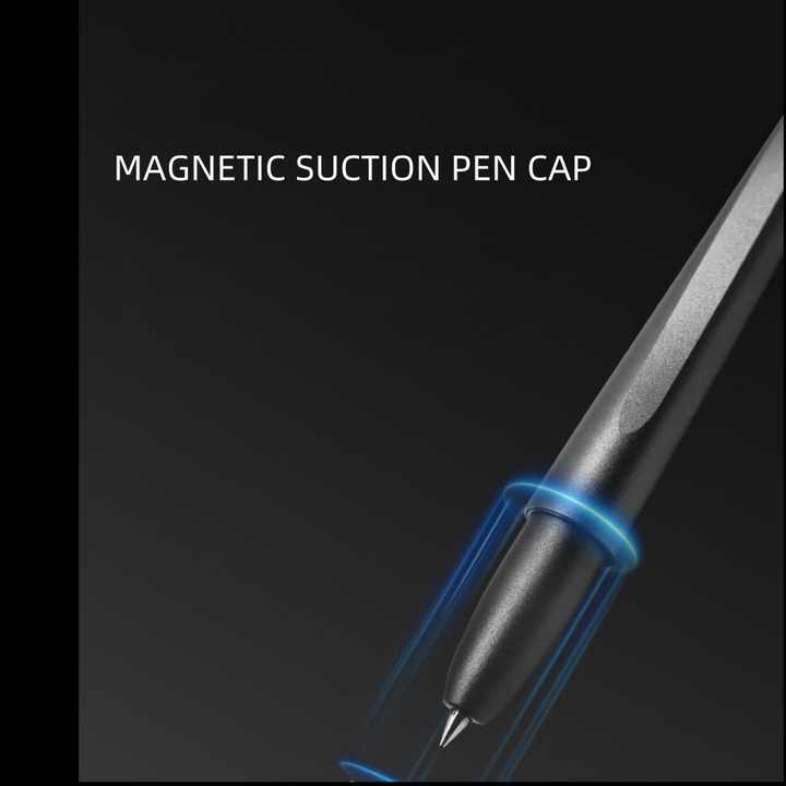 Magnetic Floating Pen - Black Metal Base & Blue Black Ink