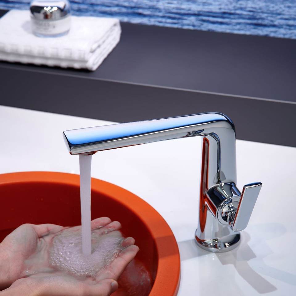 Modern Single Handle Brass Metered Basin Mixer Faucet with Ceramic ...