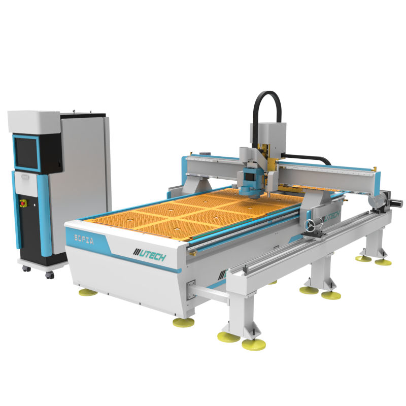 UTECH CNC 1325 Oscillating Knife Cutting Machine with Ccd Camera Rotary ...