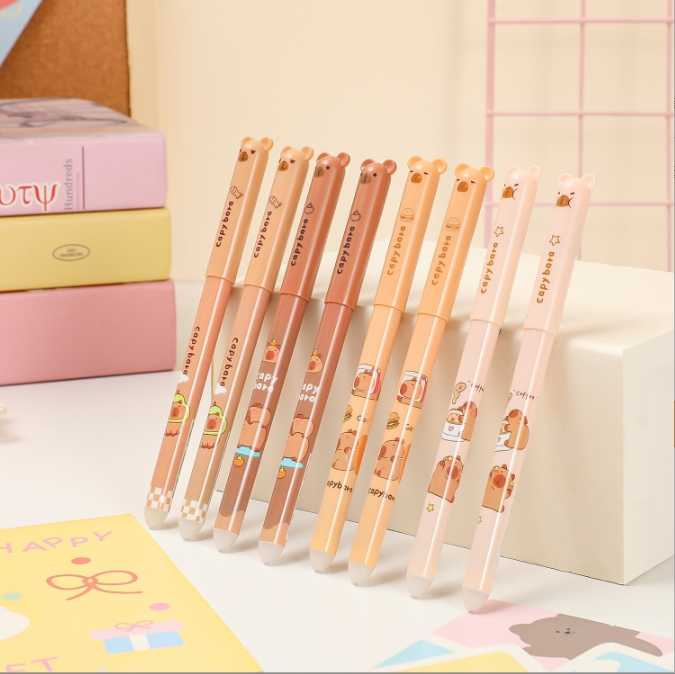 Cute Kawaii Cartoon Anime Capybara Erasable Gel Pen 0.5mm