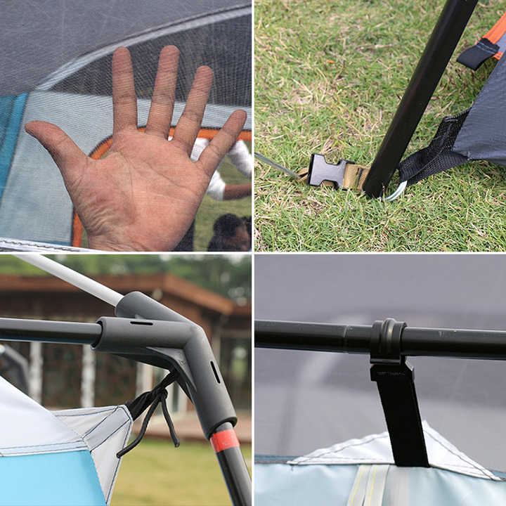 Large Wind-Resistant Double-Layer Glamping Tent for Family Outdoor ...