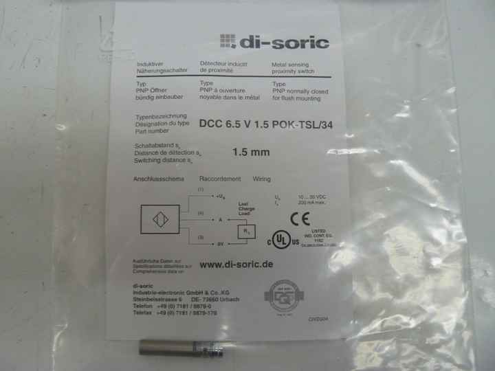 Di-soric Inductive Proximity Sensor DCC 08 M 2.5 PSLK| Alibaba.com