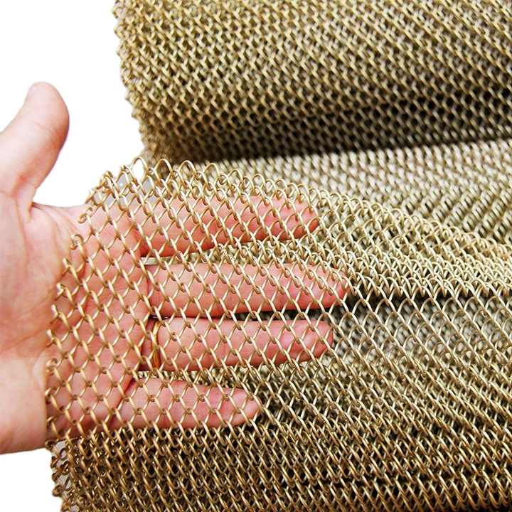 Decorative Wire Mesh Dia 1mm Aluminum Chain Link Mesh Curtain Screen ...