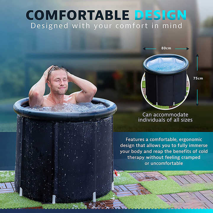 Wholesale Price Portable Sports 75*75cm Black Therapy Ice Bath Cold ...