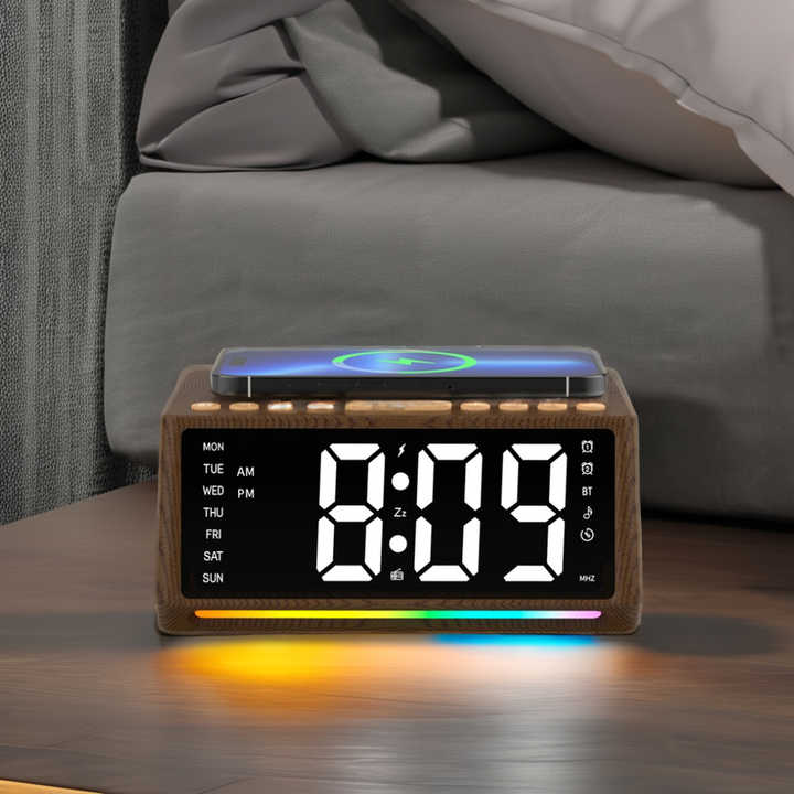 Multi Functional LED Alarm Clock with Radio & Charging